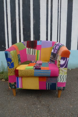 Patchwork Tub Chair Upholstery - Leftover Threads