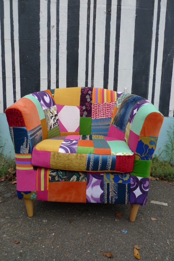 Patchwork Tub Chair Upholstery - Leftover Threads